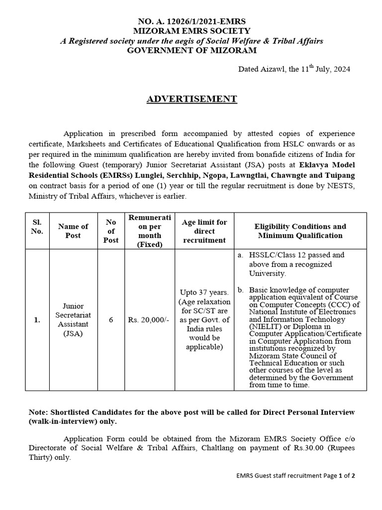 Posts 25 Jsa New Advertisement | PDF