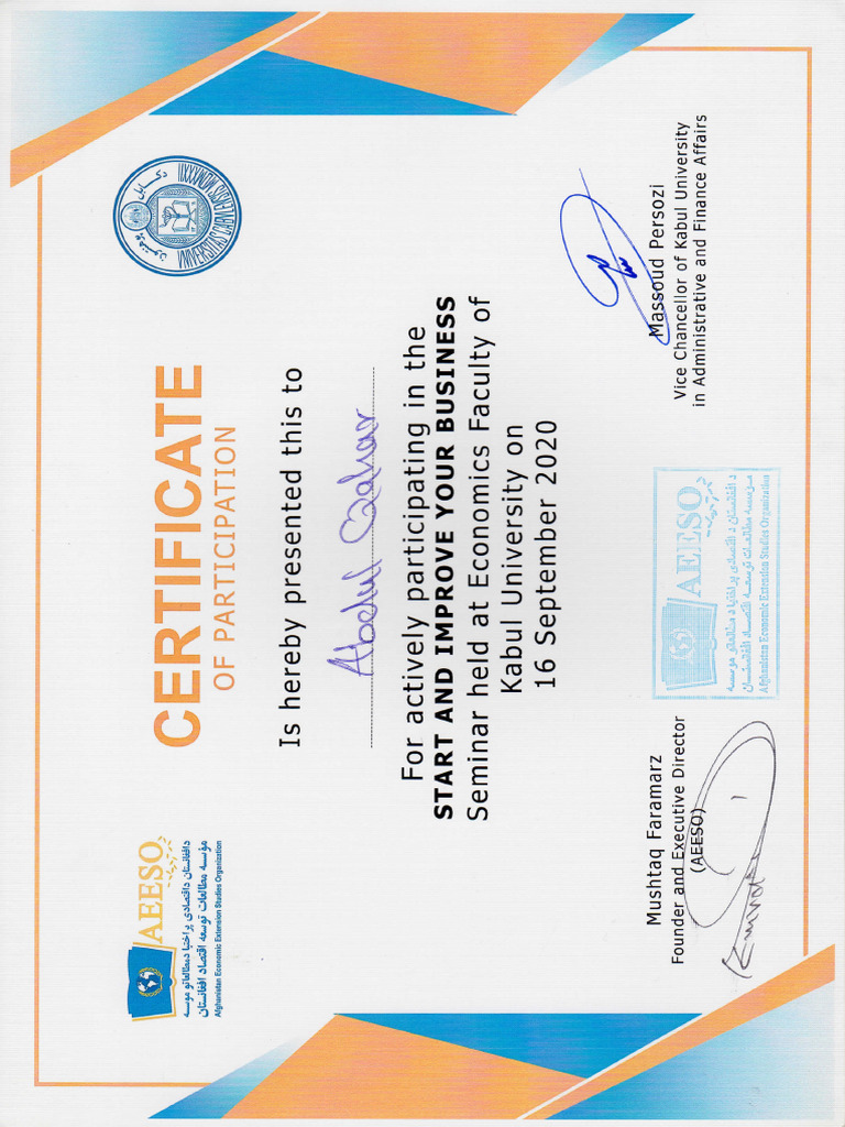 Business Certificate | PDF