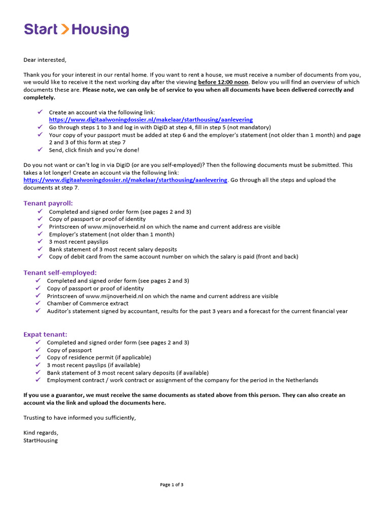 Document Submission for Rental Housing | PDF | Identity Document | Landlord
