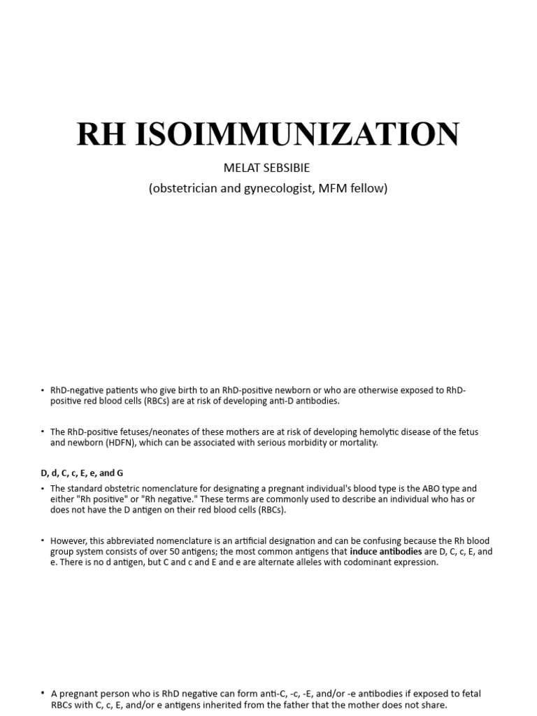 5.Rh Isoimmunization | PDF | Blood Type | Antibody