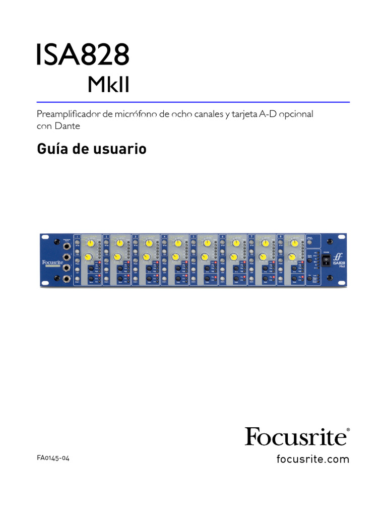 ISA 828 Mk2 User Guide Spanish - ES | PDF | Micrófono | Conector eléctrico