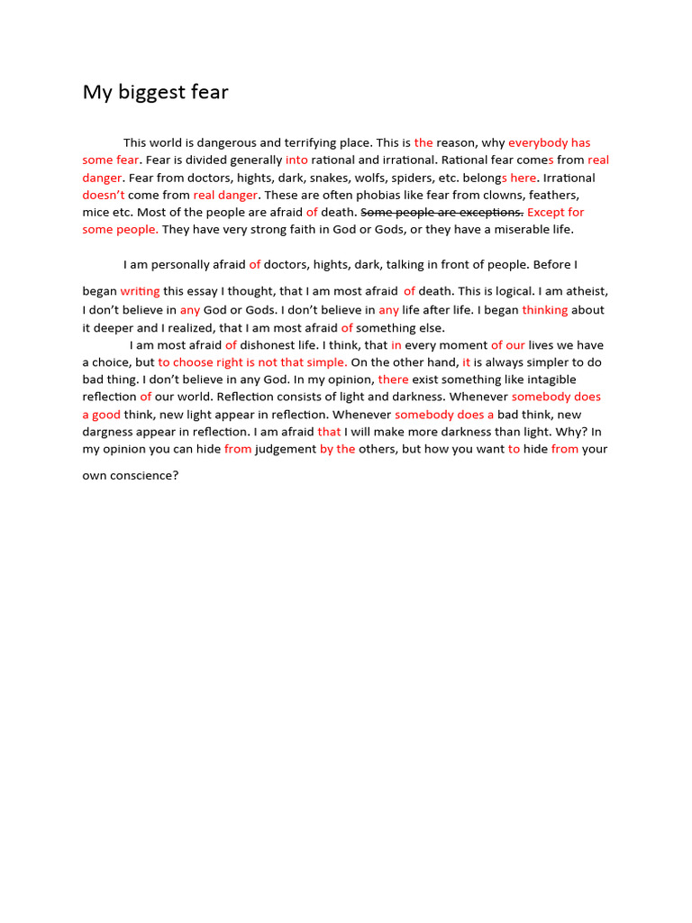 Confronting My Greatest Fear | PDF