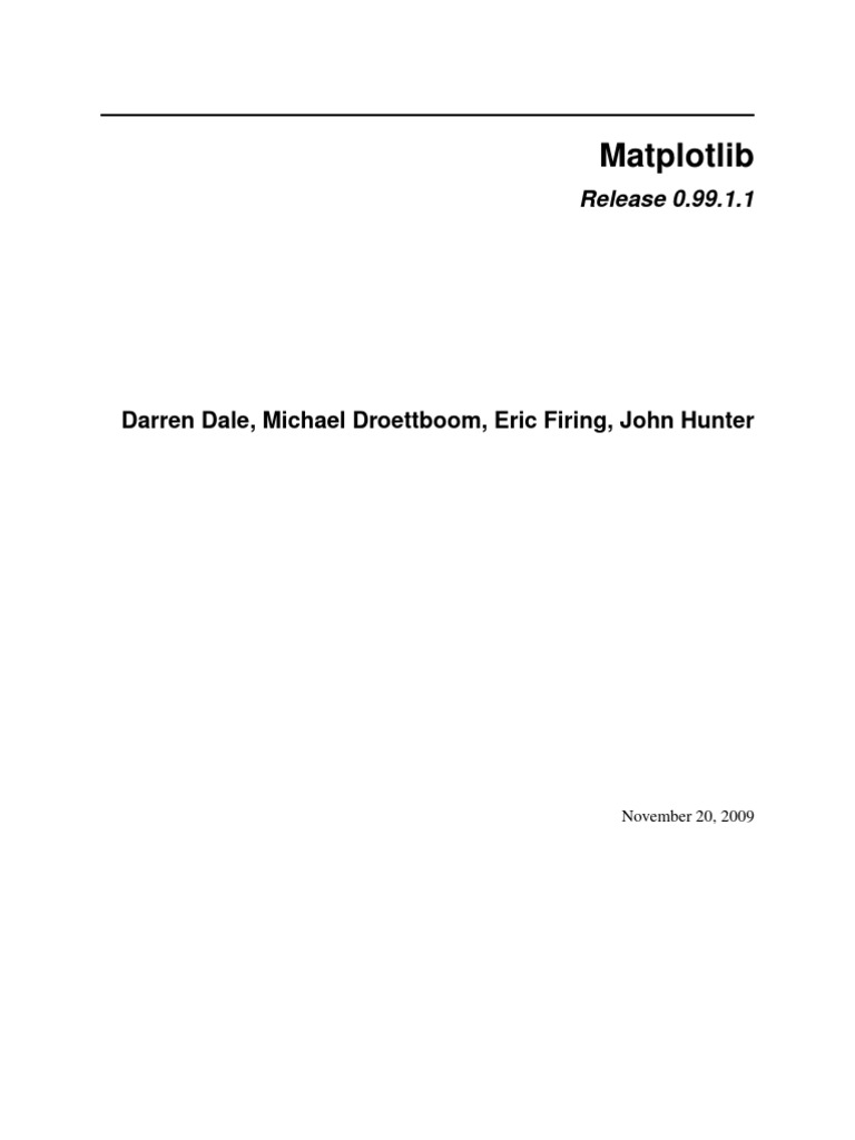 The Matplotlib User's Guide | PDF | Matlab | Python (Programming Language)