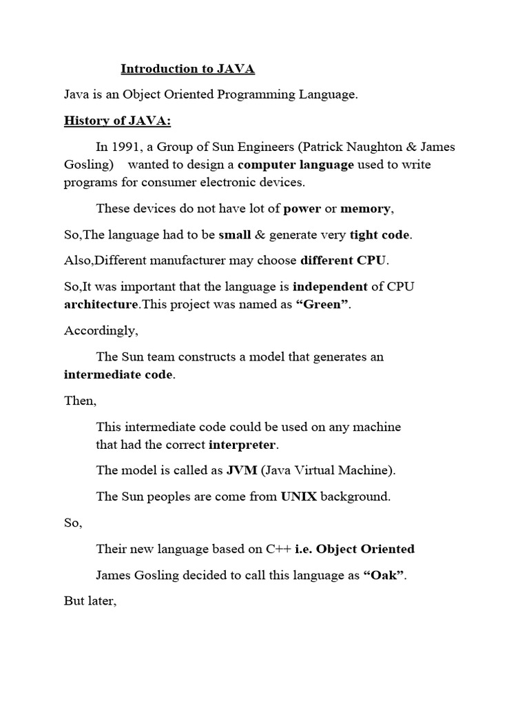 Chap1introduction To Java | PDF | Java (Programming Language) | Java ... Chap1introduction To Java | PDF | Java (Programming Language) | Java ...