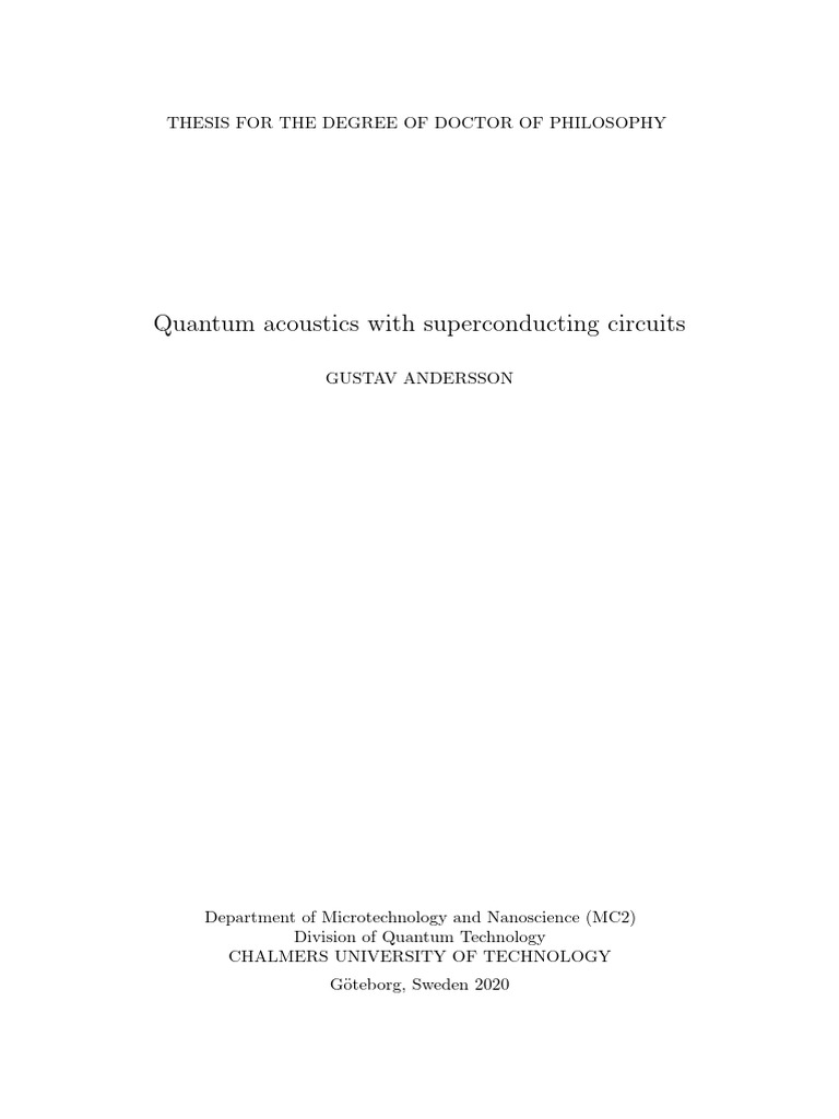 2020 GUSTAV ANDERSSON Quantum Acoustics With Superconducting Circuits ...