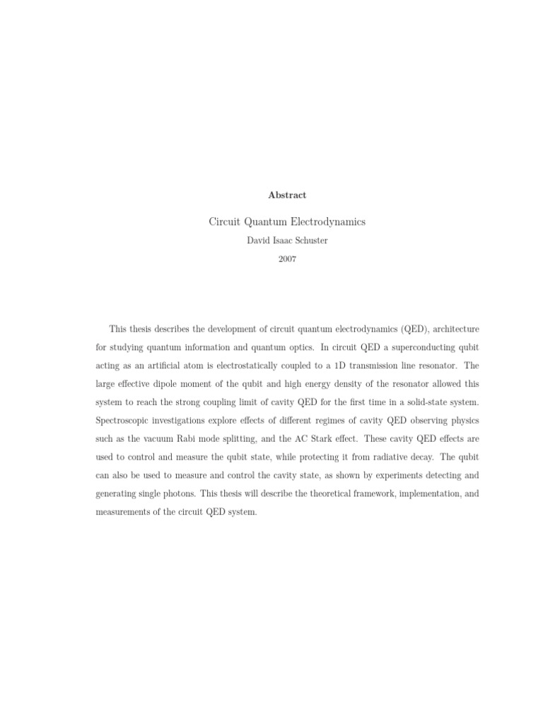 2007 Schuster_Circuit Quantum Electrodynamics | PDF | Photon | Physics