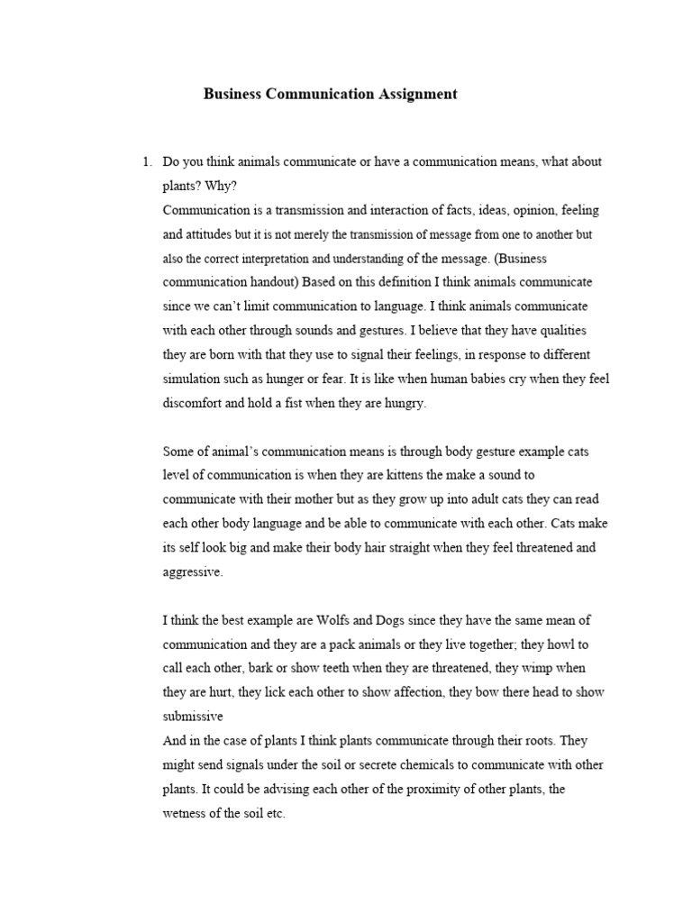 Business Communication Assignment | PDF | Mass Media | Communication
