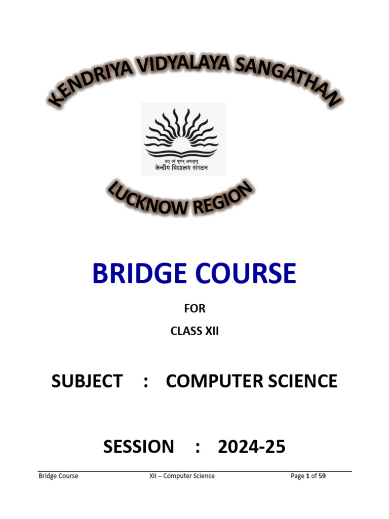 XII - CS - Bridge Course | PDF | Data Type | Reserved Word XII - CS - Bridge Course | PDF | Data Type | Reserved Word
