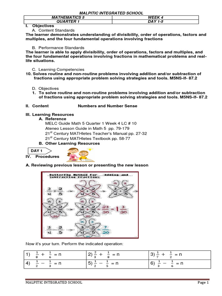 LEARNING MODULE MATH5.Q1.W4 Day1-5 | PDF | Mathematics | Learning