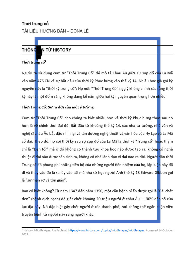 TLHD-Thời Trung Cổ | PDF