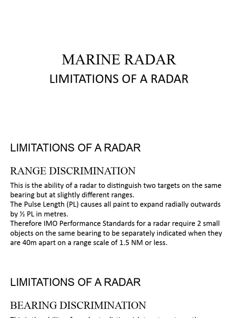 3.2 RADAR Limitations Components | PDF | Radar | Attenuation