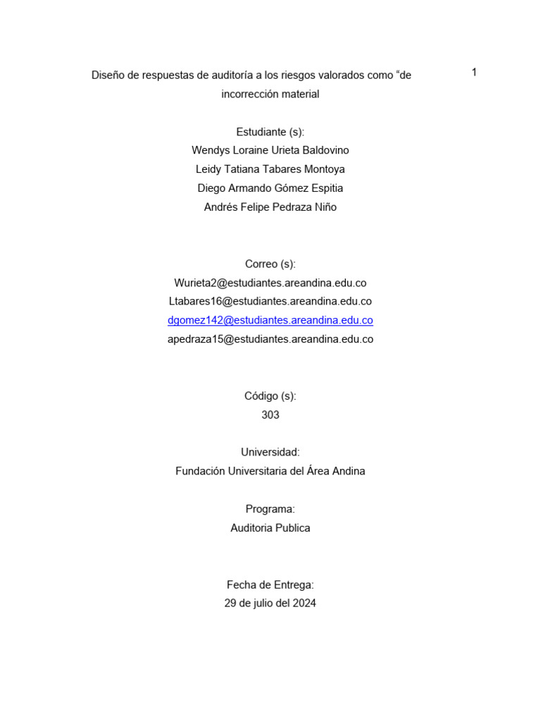 Caso Deptha Furniture Eje 3 | PDF | Auditoría | Contabilidad