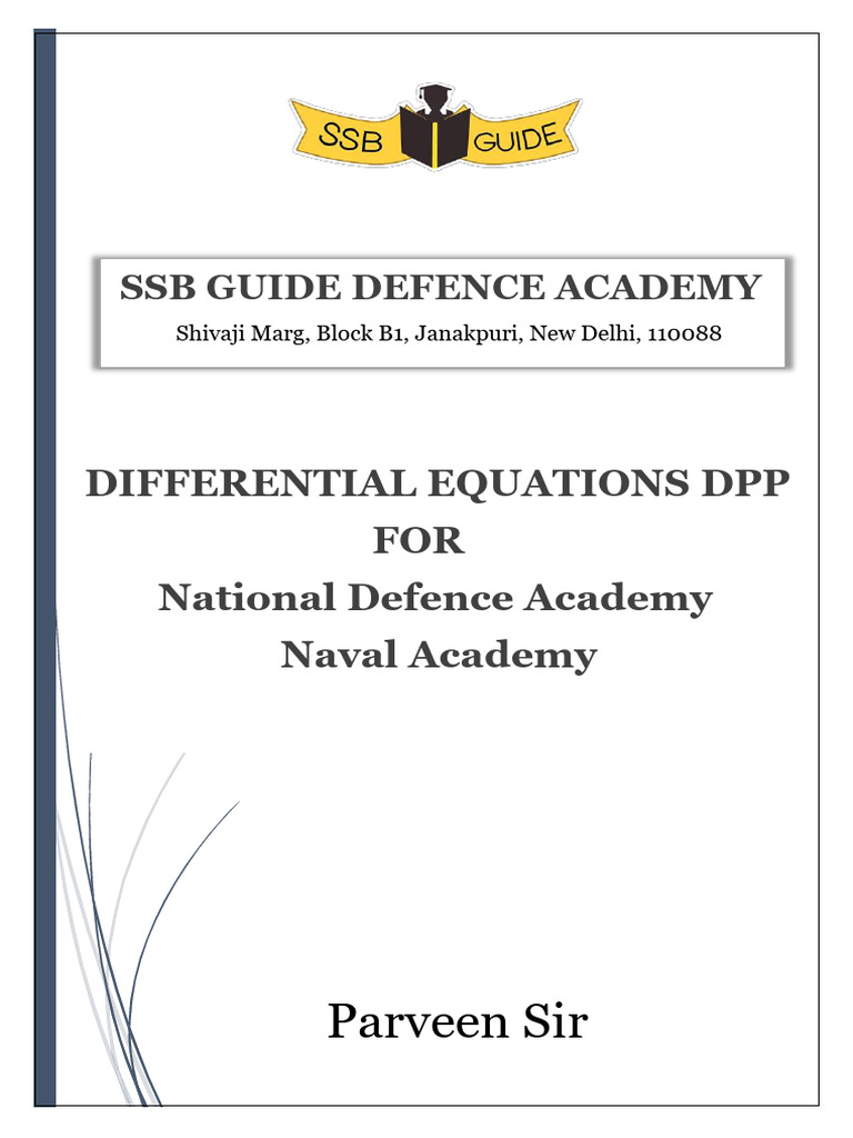 Differential Equation DPP | PDF | Equations | Differential Equations