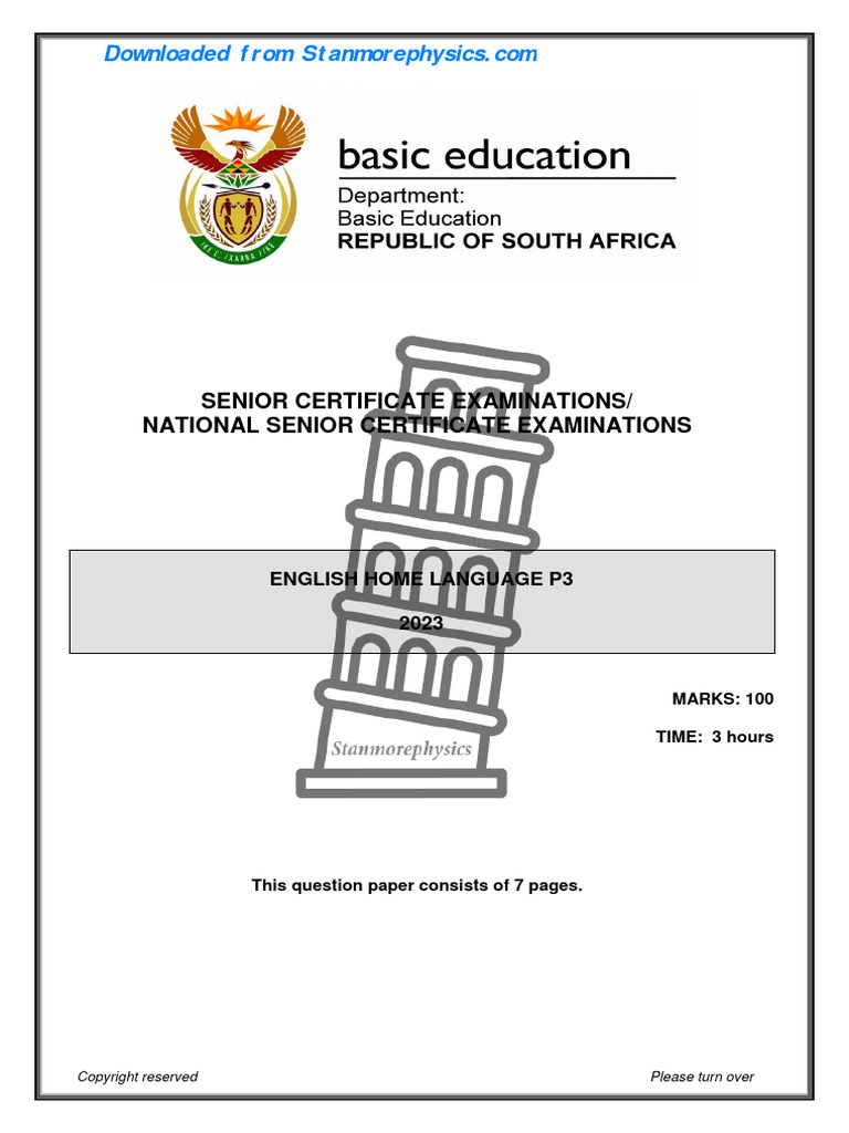 NSC HL English Grade 12 May June 2023 P3 and Memo | PDF | Vocabulary ...