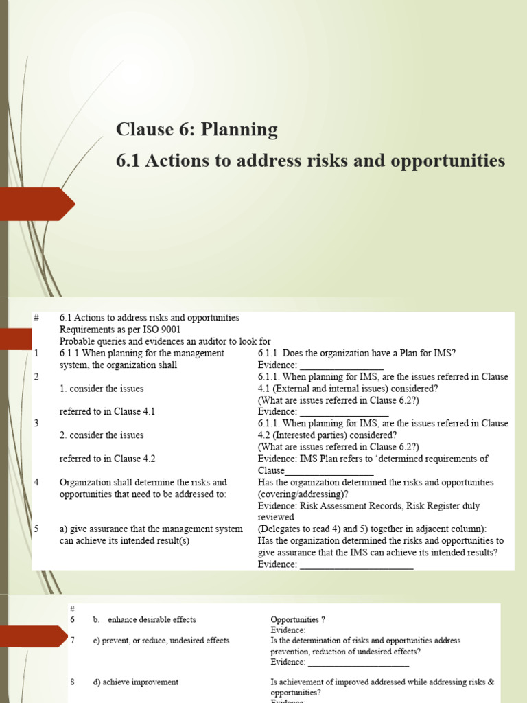 Clause 6 | PDF | Risk | Audit