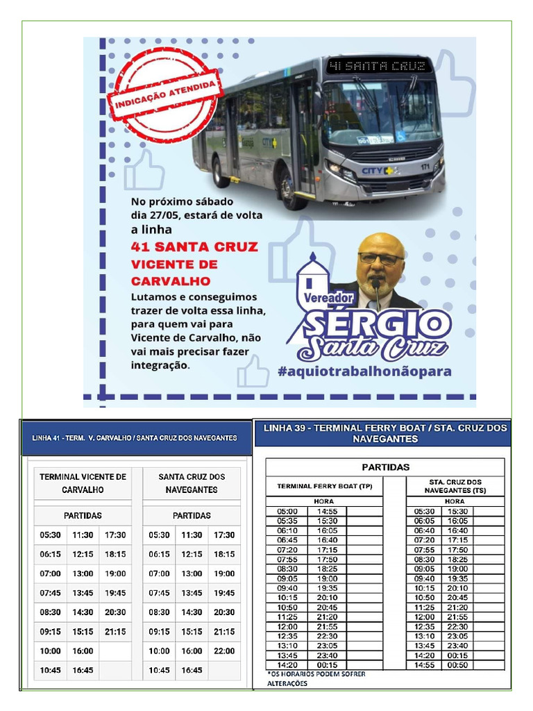 Onibus Santa Cruz | PDF
