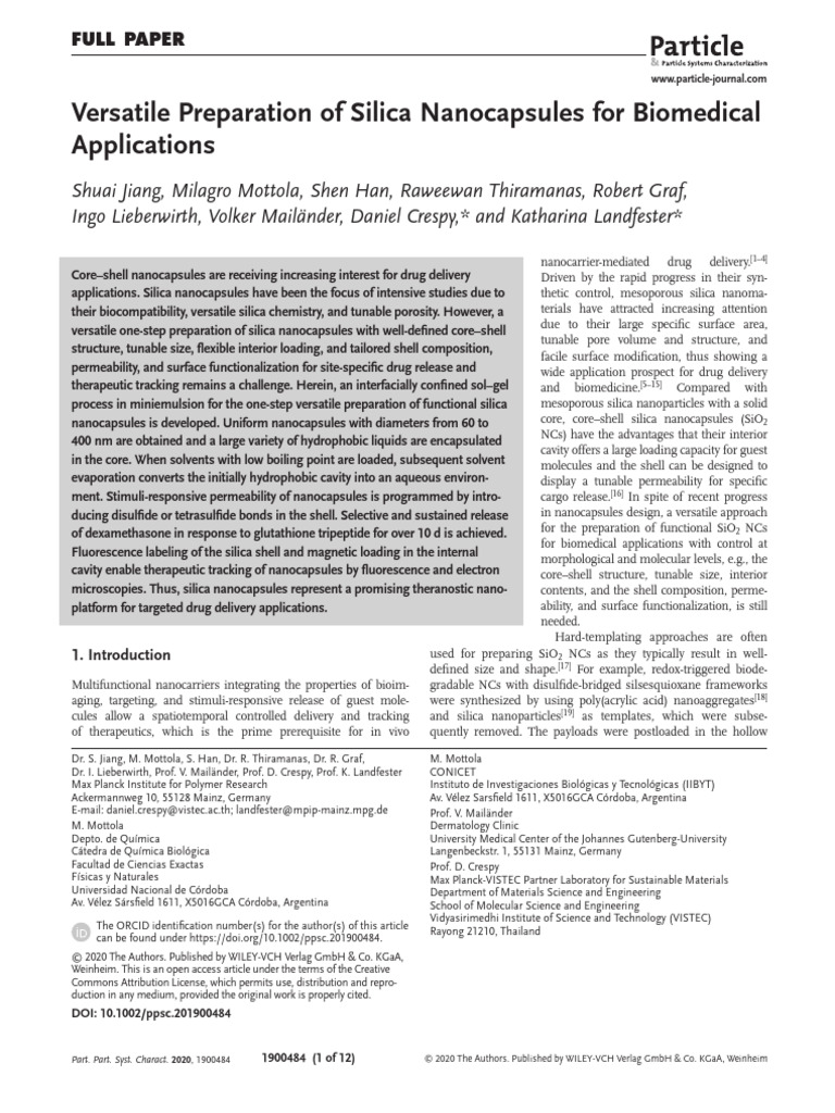 10 1002@ppsc 201900484 | PDF | Emulsion | Silicon Dioxide