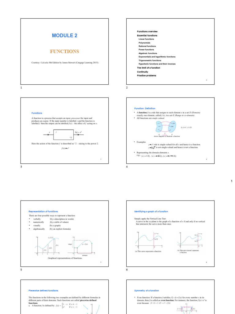 Overview of Essential Functions in Calculus | PDF | Function ...