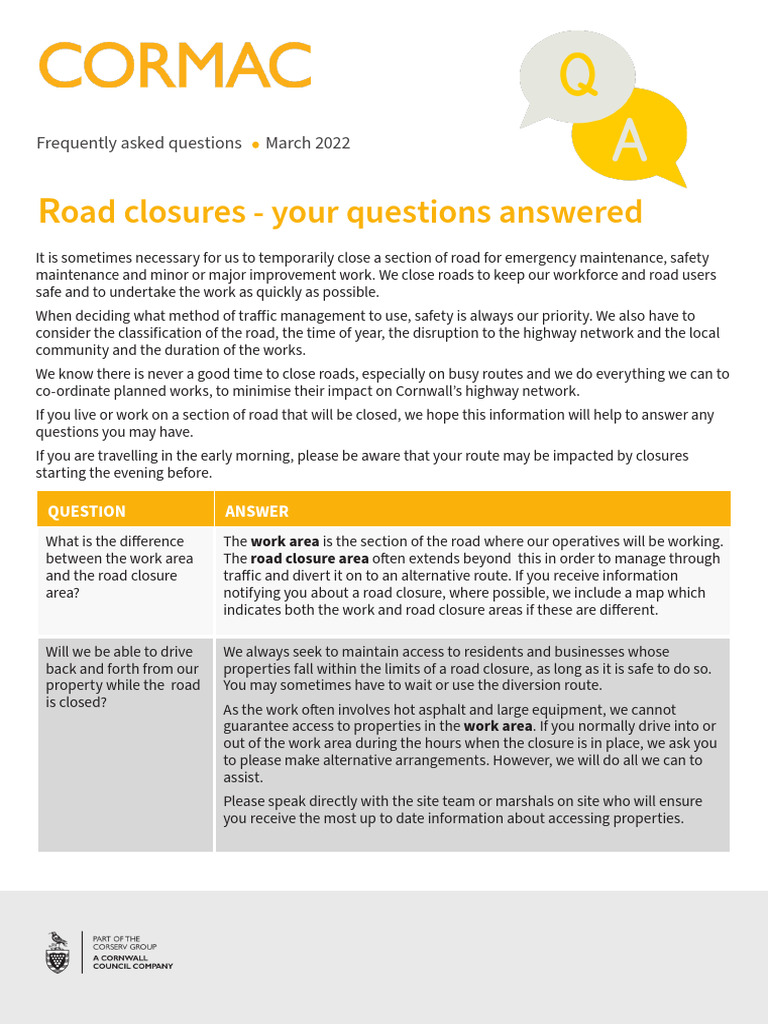road-closures-your-questions-answered | PDF | Road | Traffic