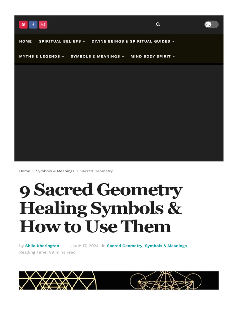 9 Sacred Geometry Healing Symbols & How To Use Them | PDF | Meditation
