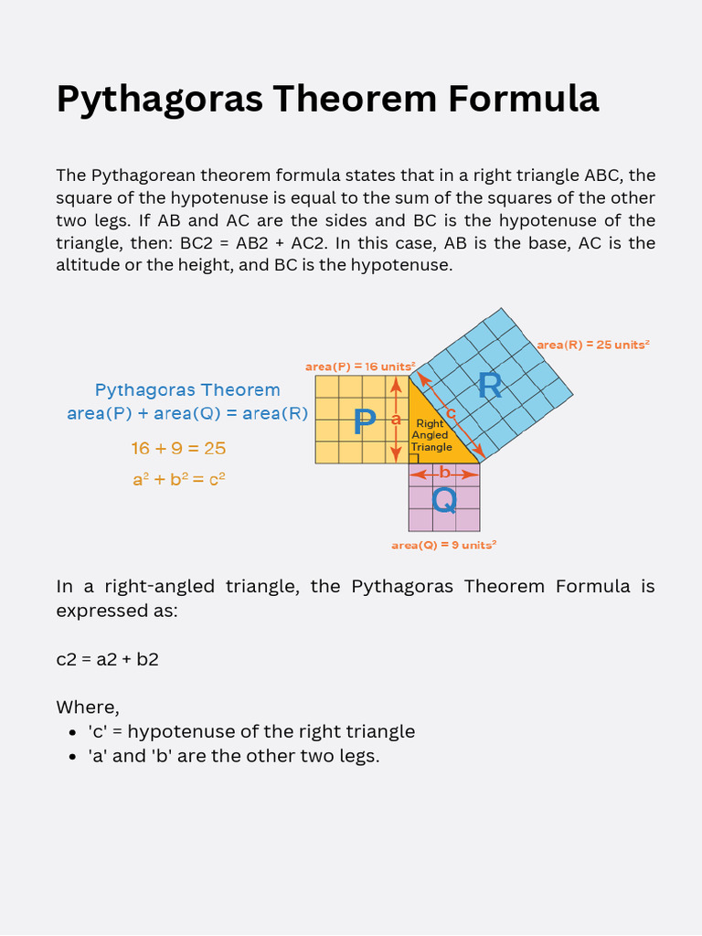 Pythagoras Theorm, Derivation & Proof | PDF | Classical Geometry | Euclid