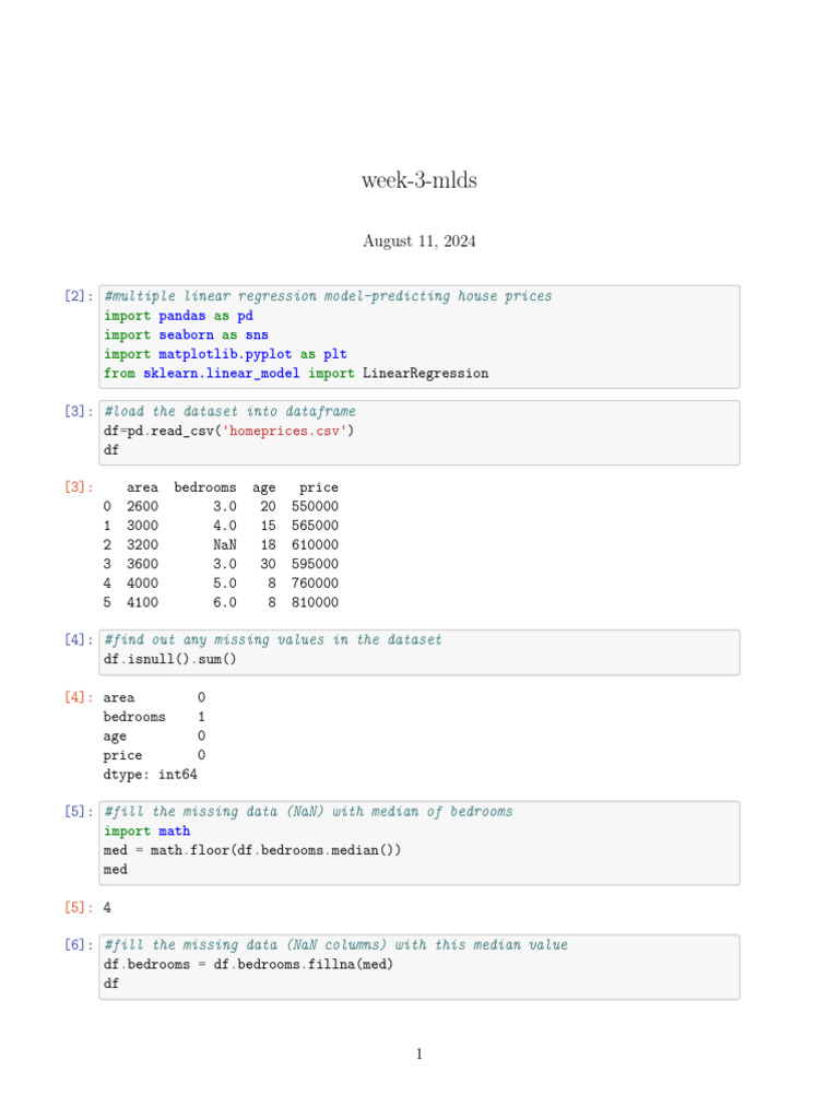 Week 3 Mlds | PDF | Dependent And Independent Variables | Regression Analysis