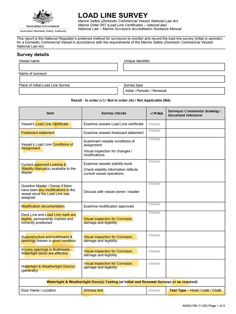 2M-LP17-load Line Survey Preparation | PDF | Shipping