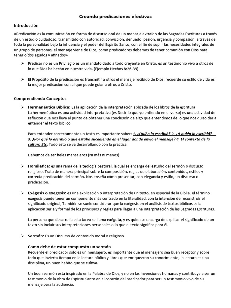 Guía para Predicaciones Efectivas | PDF | Biblia | Sermón