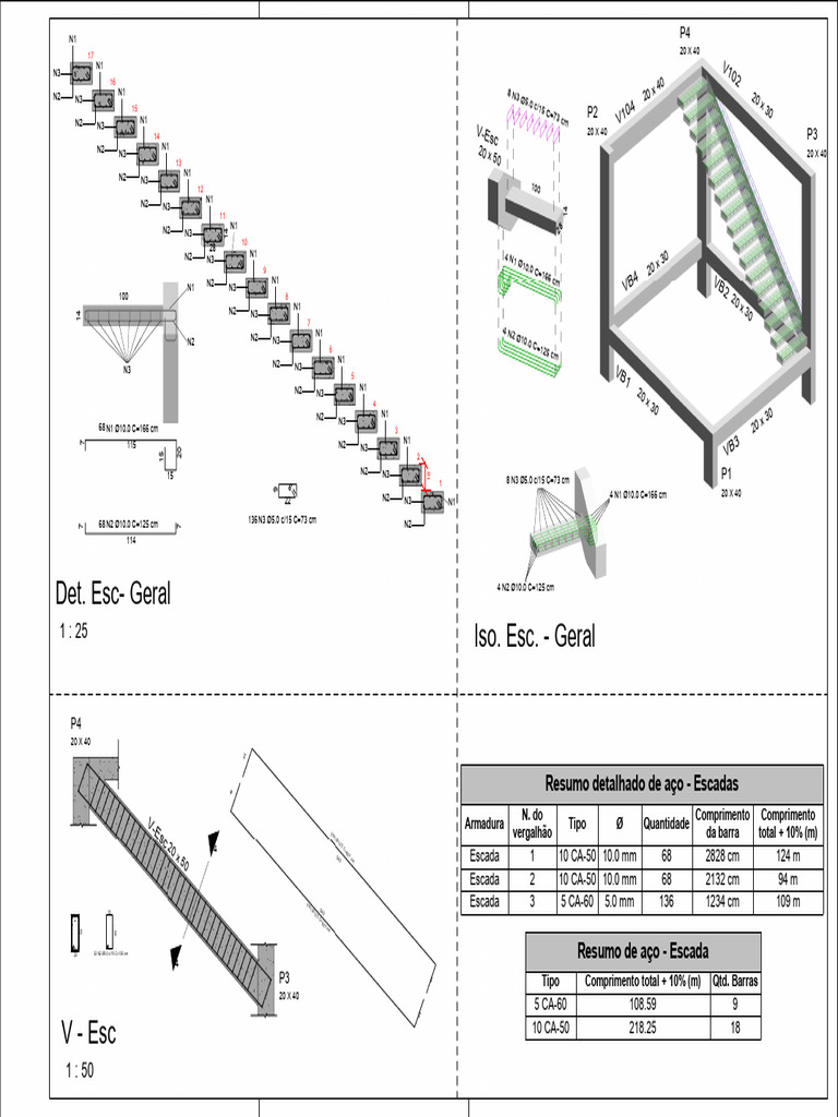 Projeto Estrutural - Aulão Escada Flutuante | PDF
