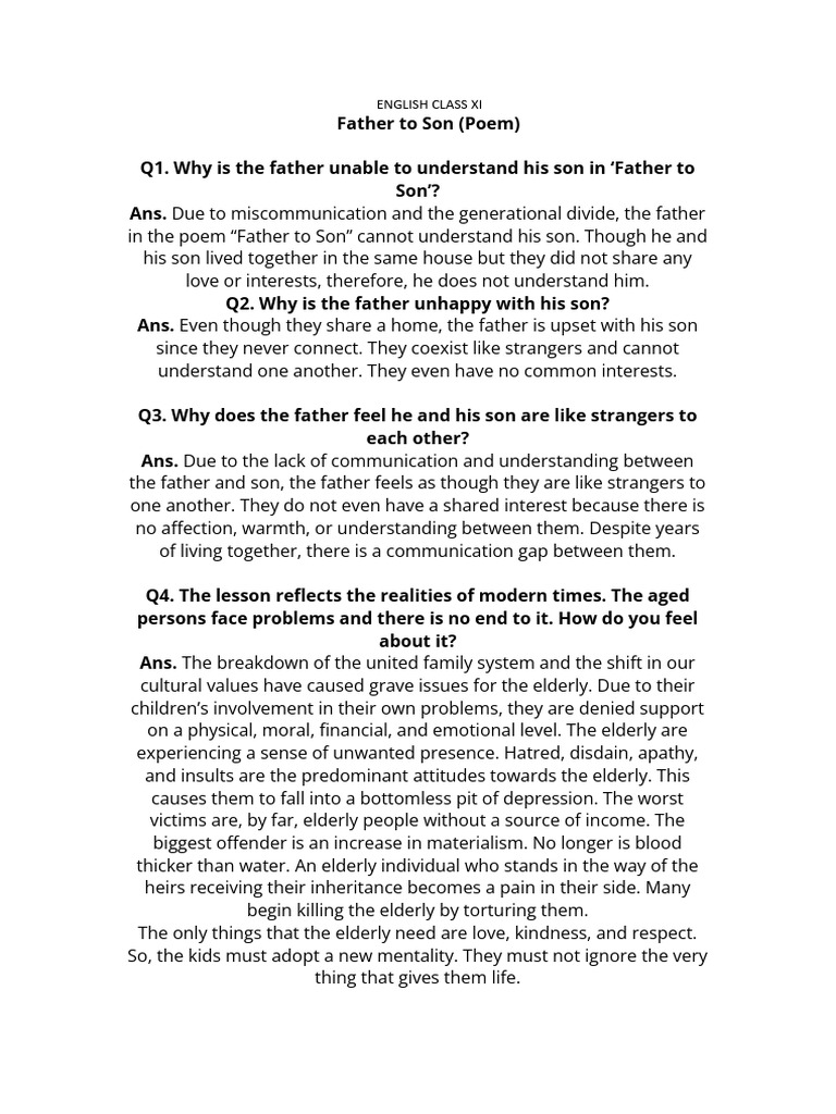 Understanding Father-Son Divide | PDF