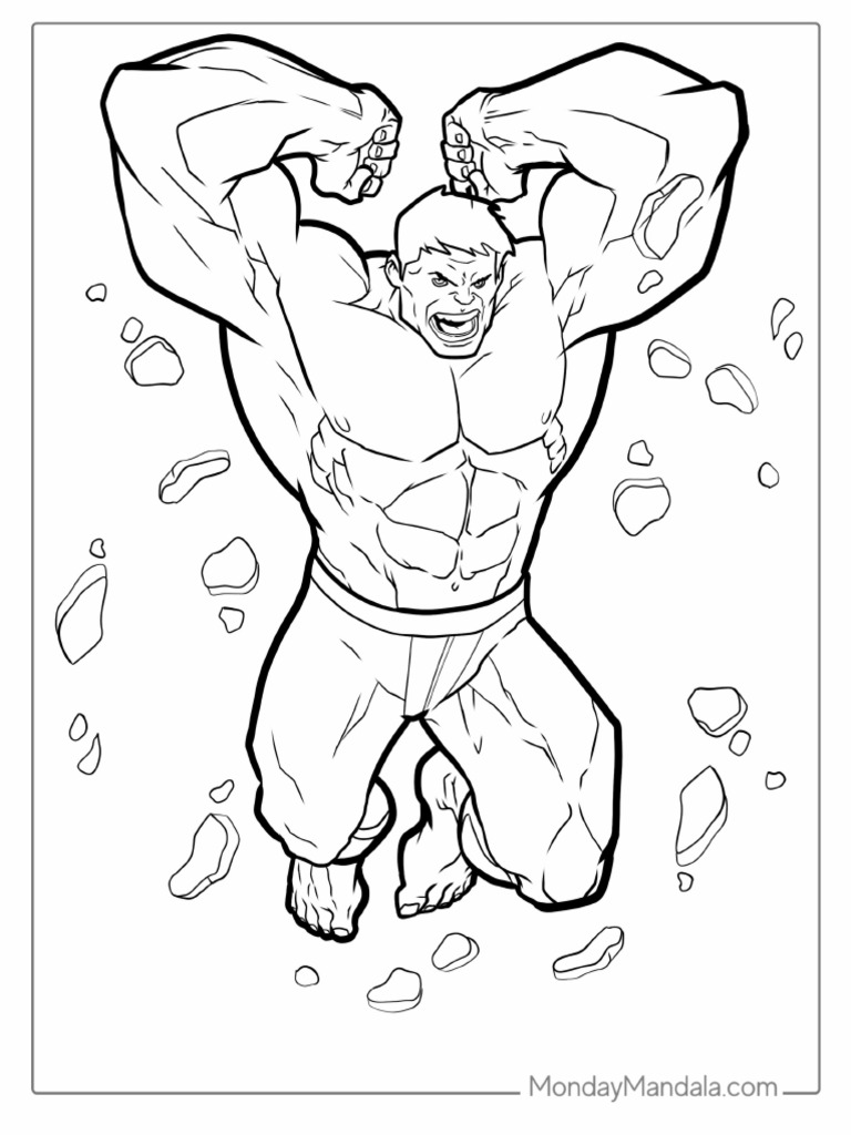 Hulk Smash Coloring Page For Kids | PDF