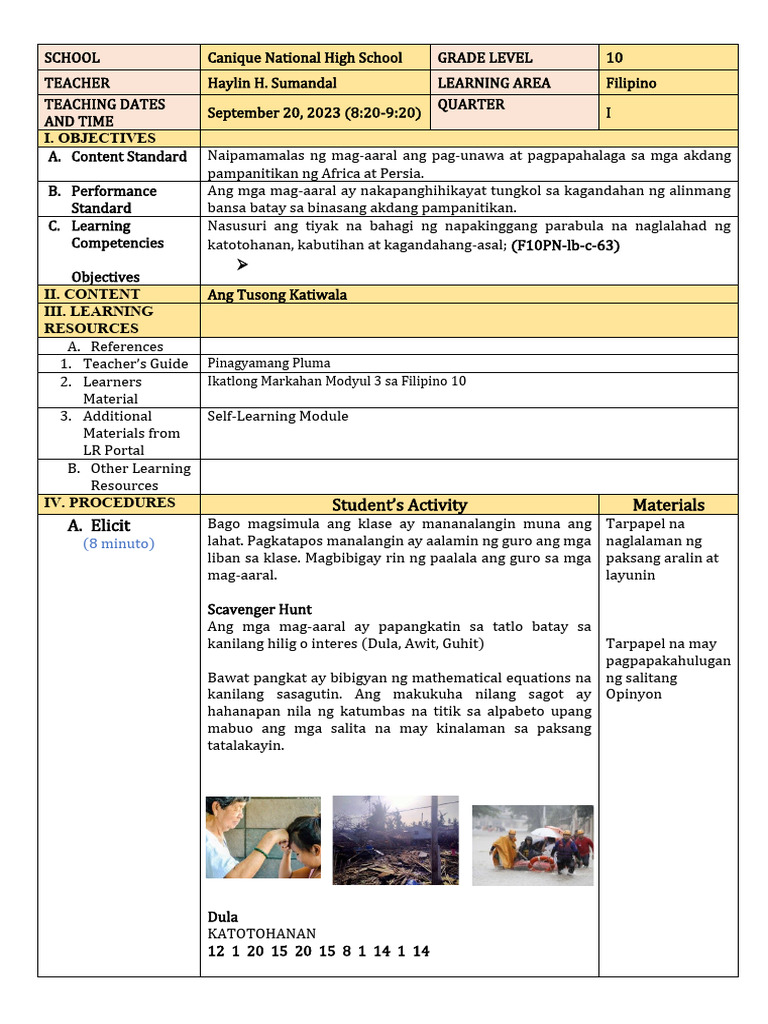 Grade 10 Second Cot | PDF
