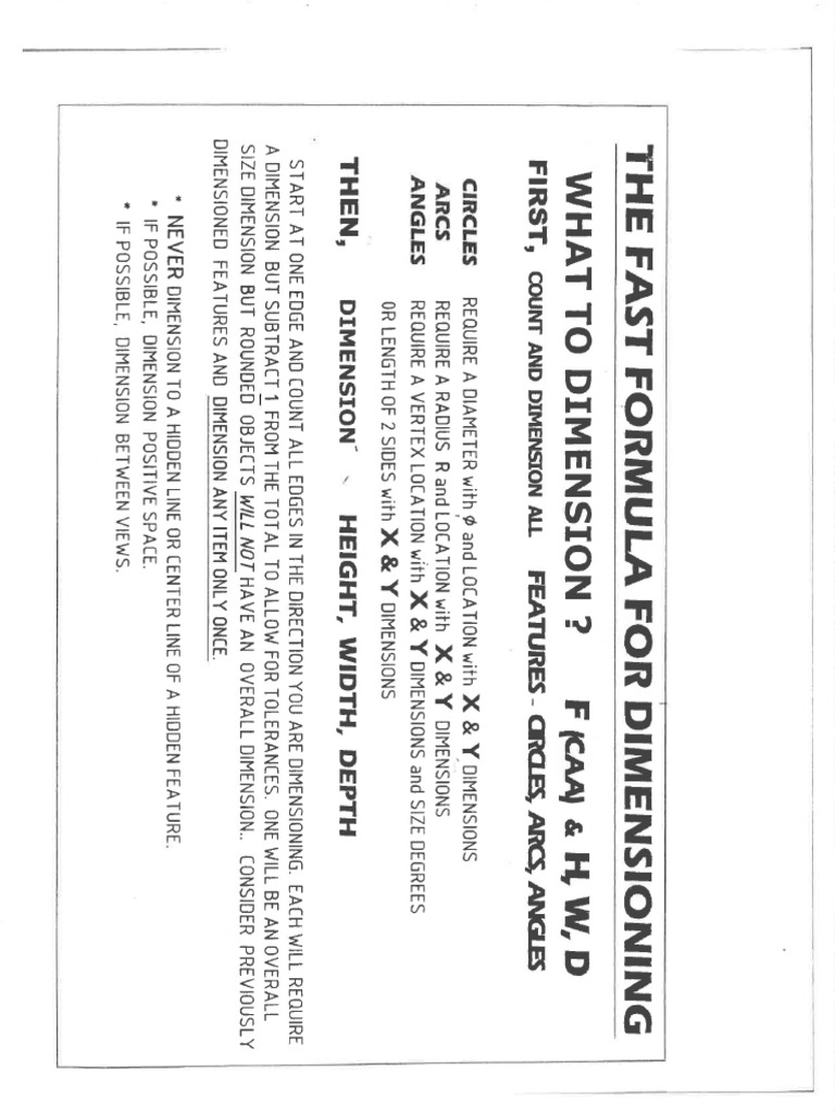 !TDD-7b (1-2) Fast Formula For Dim Ex Worksheet-Info Sheet (2-Page) | PDF