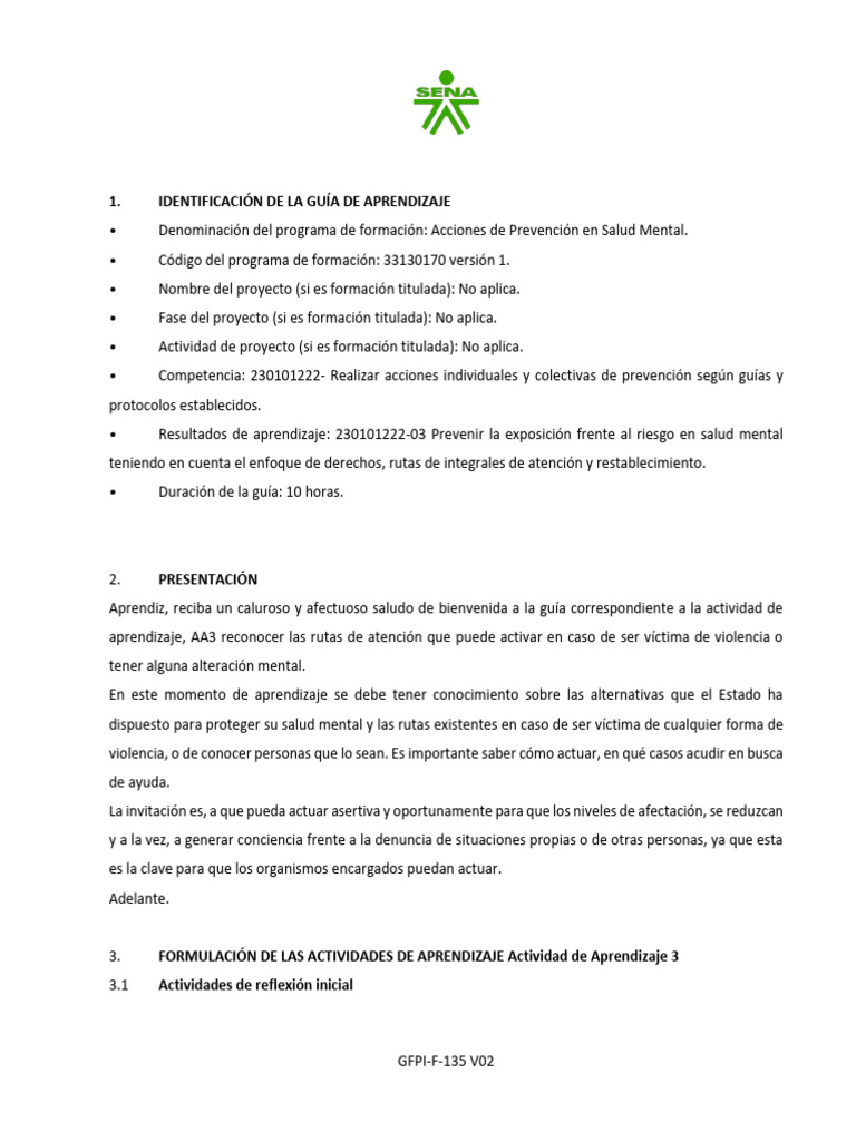 Guiade Aprendizaje | PDF | Salud mental | Aprendizaje