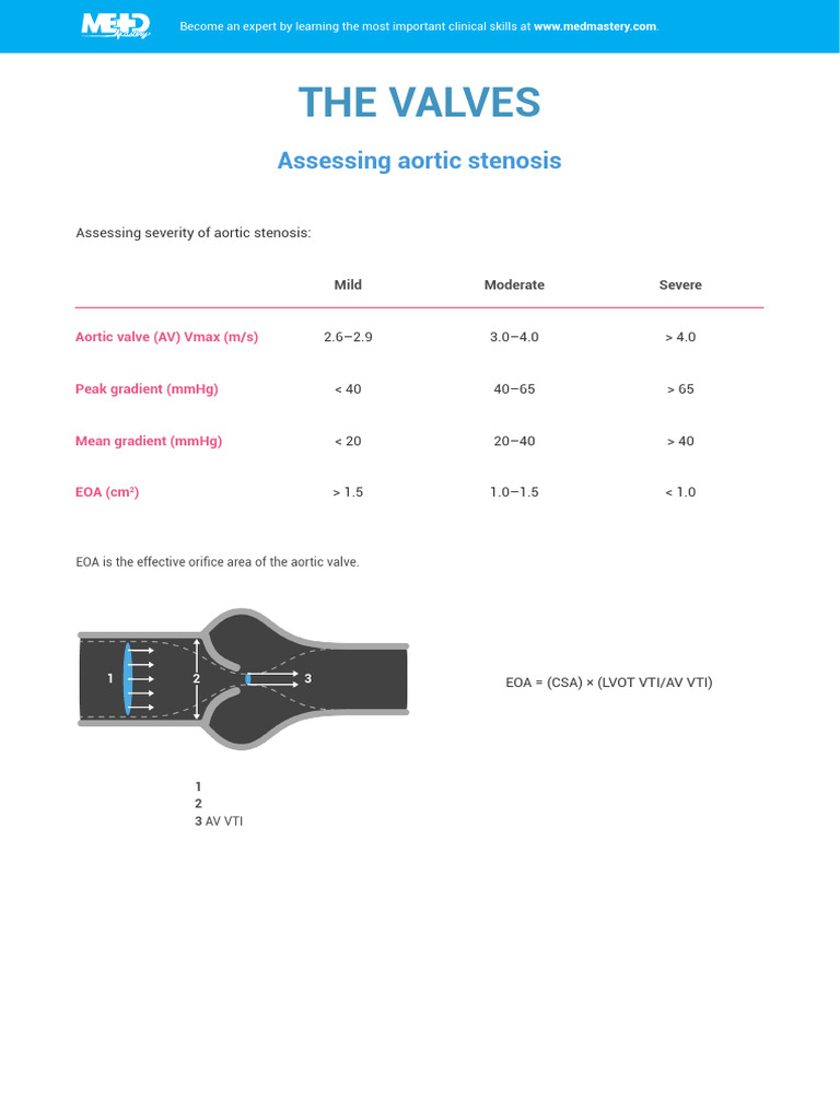 Aortic Stenosis Severity Guide | PDF