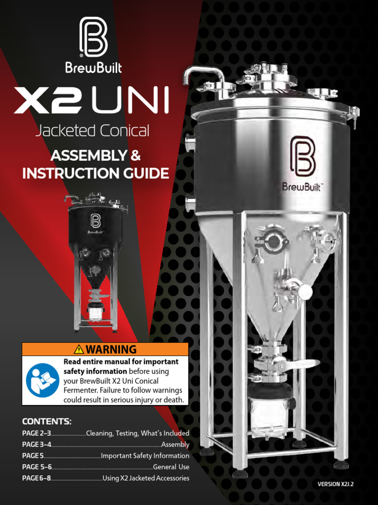 X2 JACKET Instruction Guide Version X2J.2 (WEB) | PDF | Brewing | Valve
