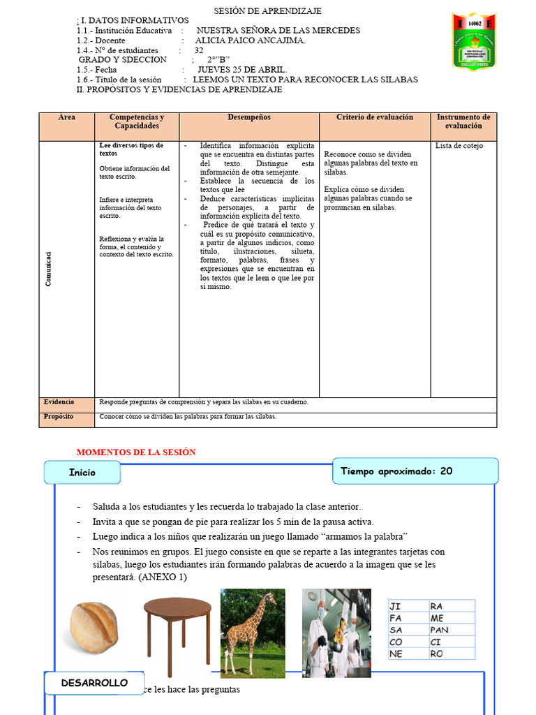 08. SESION COMUNICACION - UN AMIGO ESPECIAL LA SILABA (3) | PDF