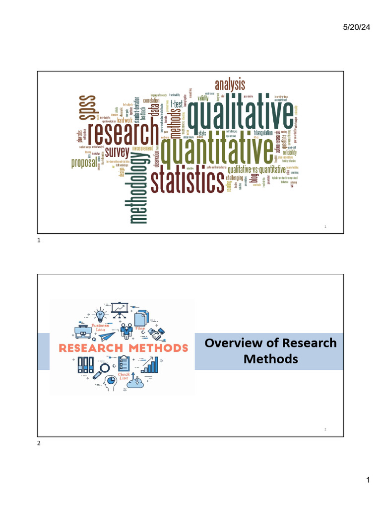 Lecture 1 - Overview of Research Methods | PDF | Knowledge | Epistemology