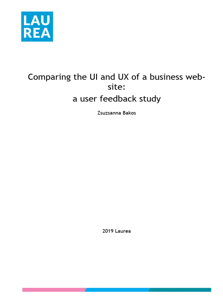 Bakos - Zsuzsanna Comparacion Ux Ui | PDF | User Experience | Usability