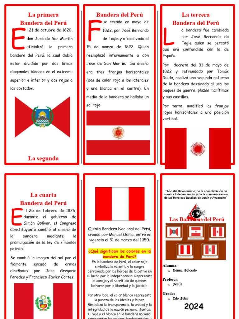 Triptico Los Simbolos Patrios | PDF | Comunidad andina | Perú