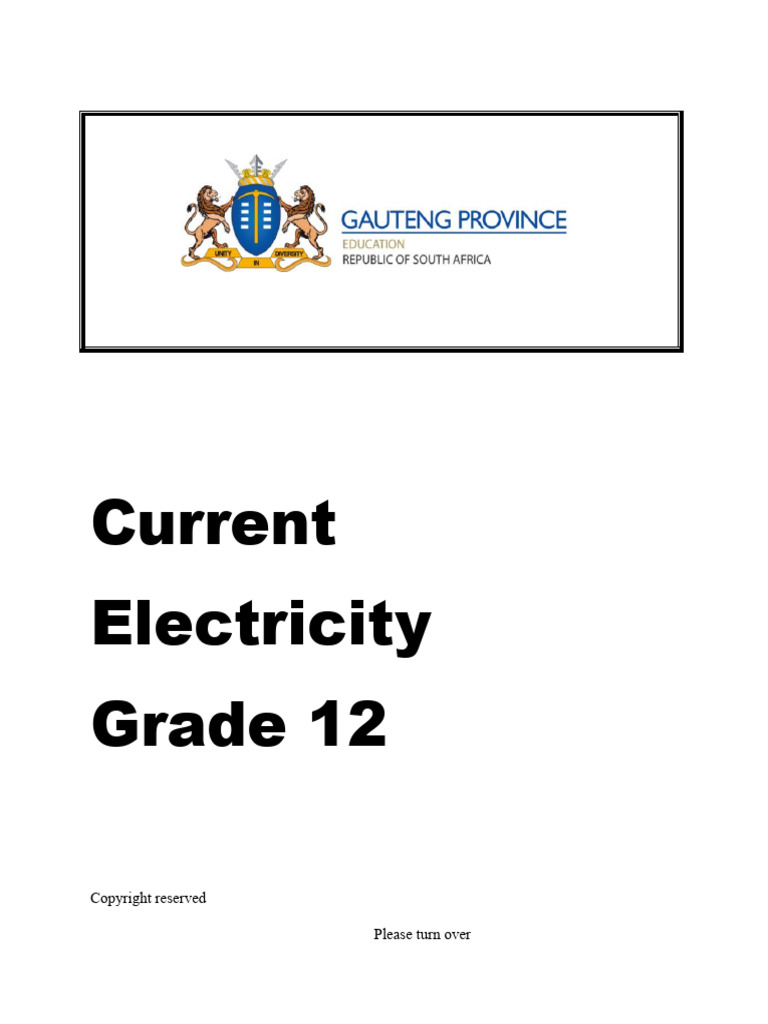Grade 12 Current Electricity Notes | PDF | Physics | Physical Sciences