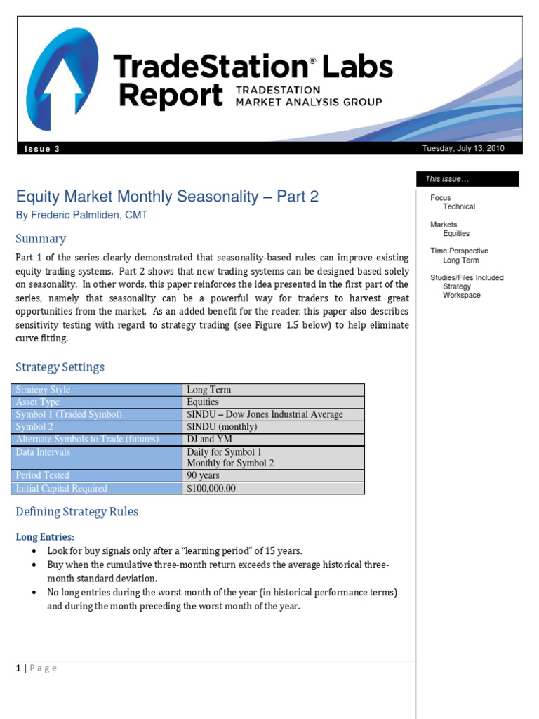 Equity Market Monthly Seasonality Part2 | PDF | Algorithmic Trading ...