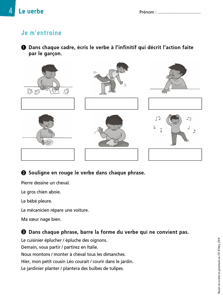 RSEEG CE1 - Séquence 4 - Fiche Eleve | PDF | Verbe | Grammaire