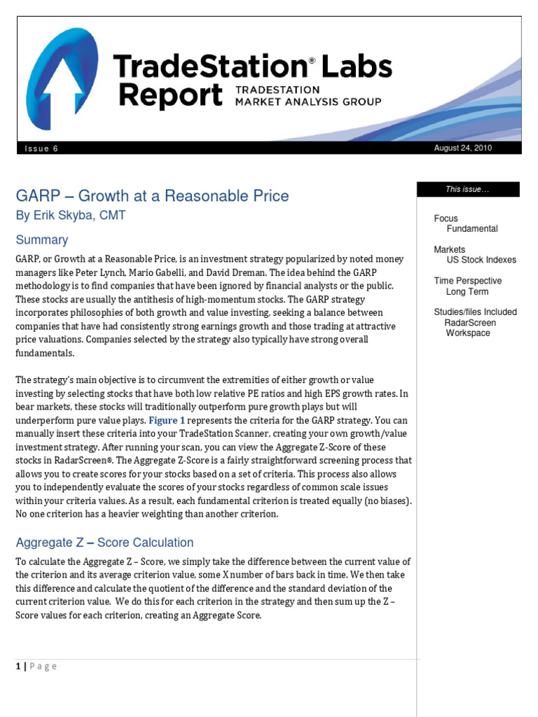 GARP - Growth at A Reasonable Price | PDF | Equity (Finance) | Investing