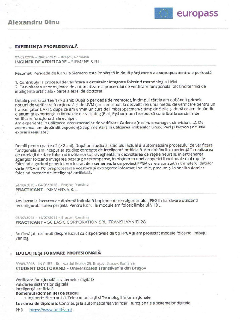 CV Doctorand | PDF