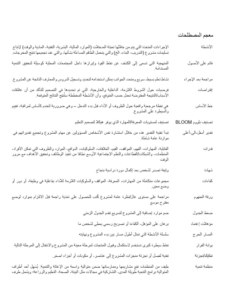 Project dpro معجم المصطلحات | PDF