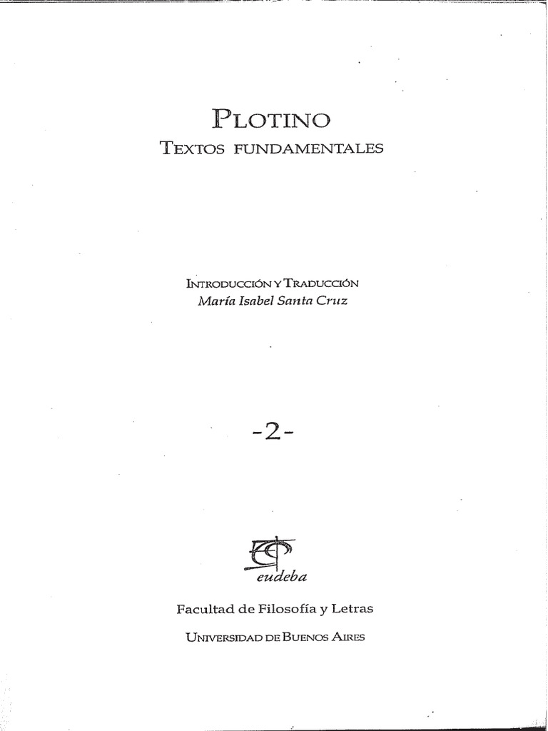 Santa Cruz - Introducción A Plotino | PDF