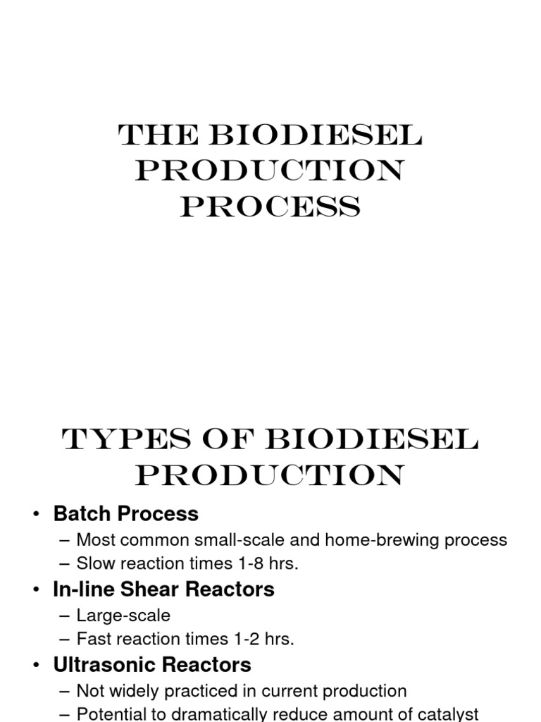 Biodiesel Production Process Explained | PDF | Chemical Substances ...