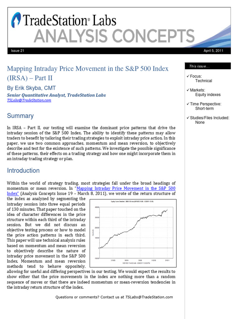 Mapping Intraday Price Movement in The S&P 500 Index (IRSA) - Part II | PDF | Day Trading ...