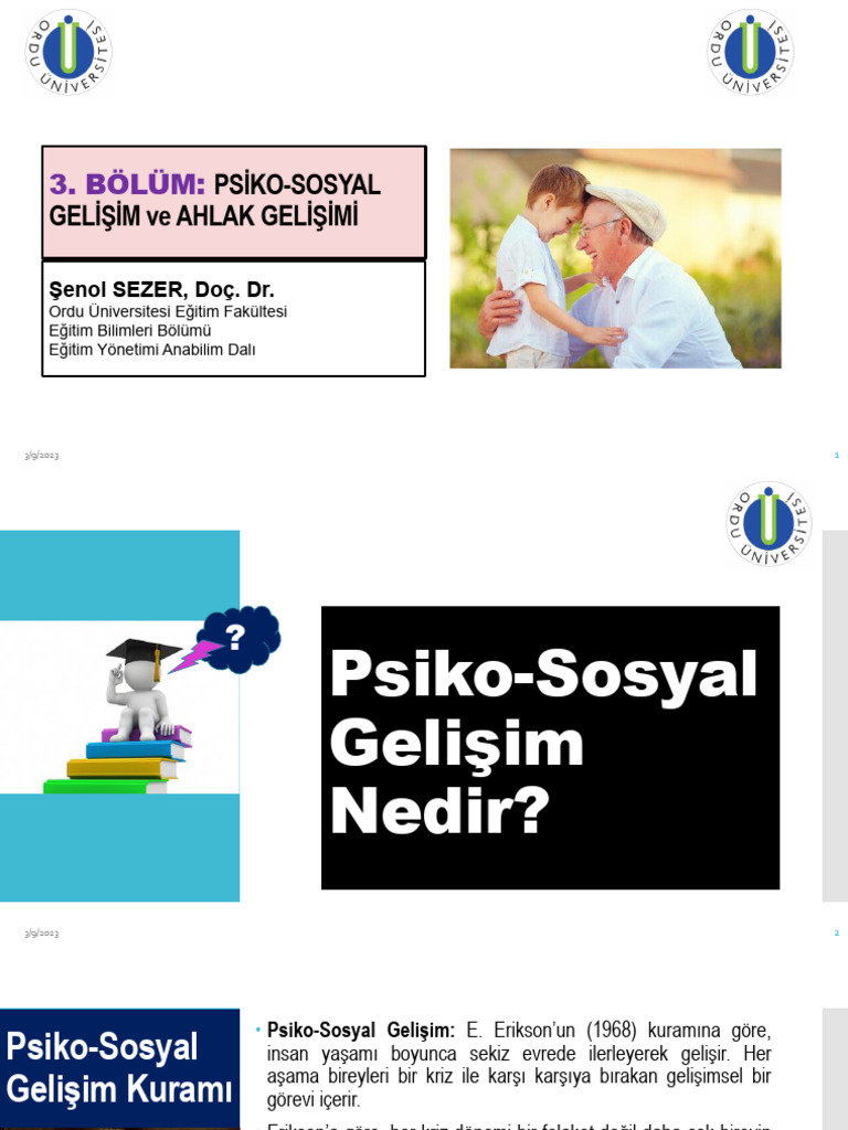 BÖLÜM-PSİKO-SOSYAL GELİŞİM Ve AHLAK GELİŞİMİ | PDF